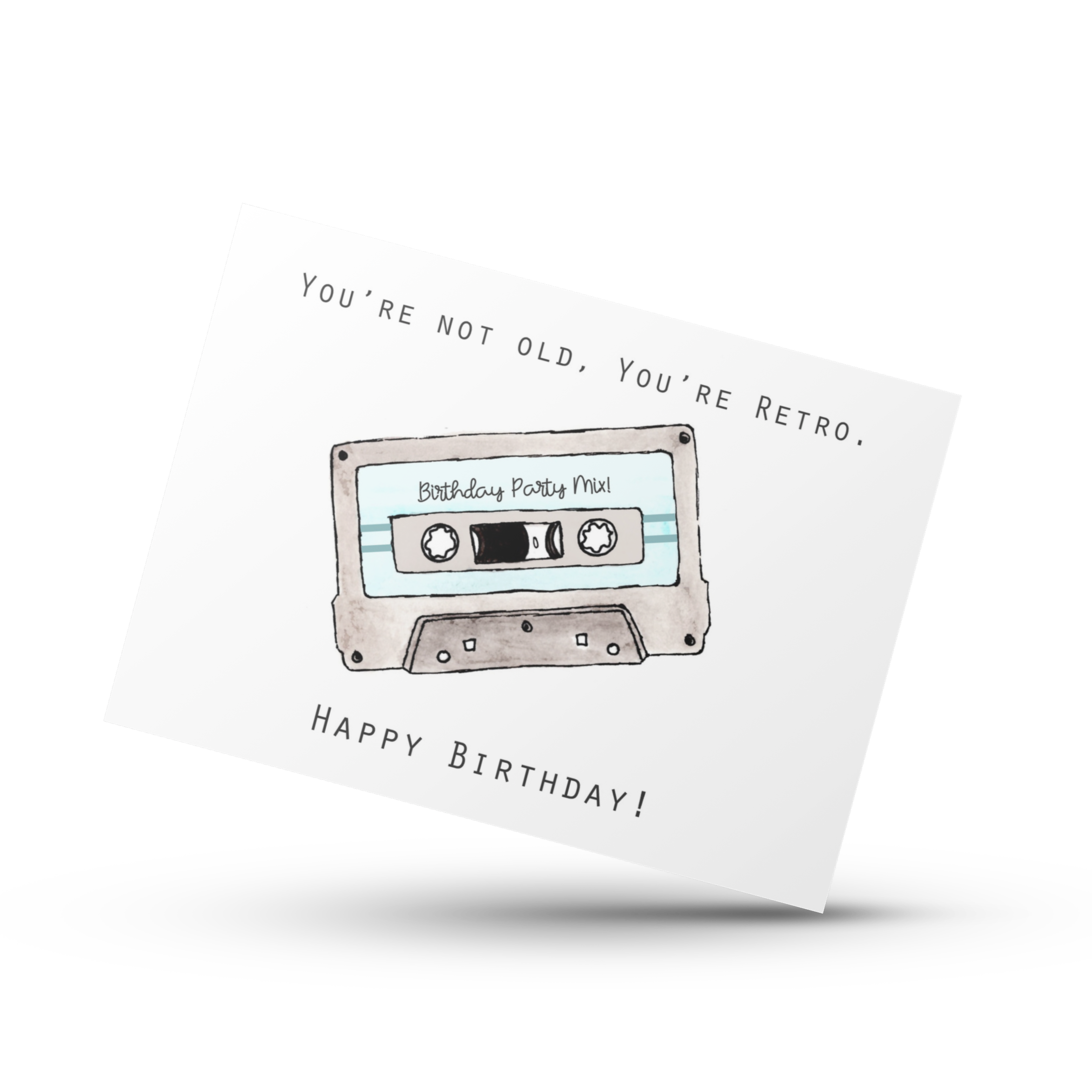 Retro cassette birthday card, You're not old You're retro, Happy Birth ...